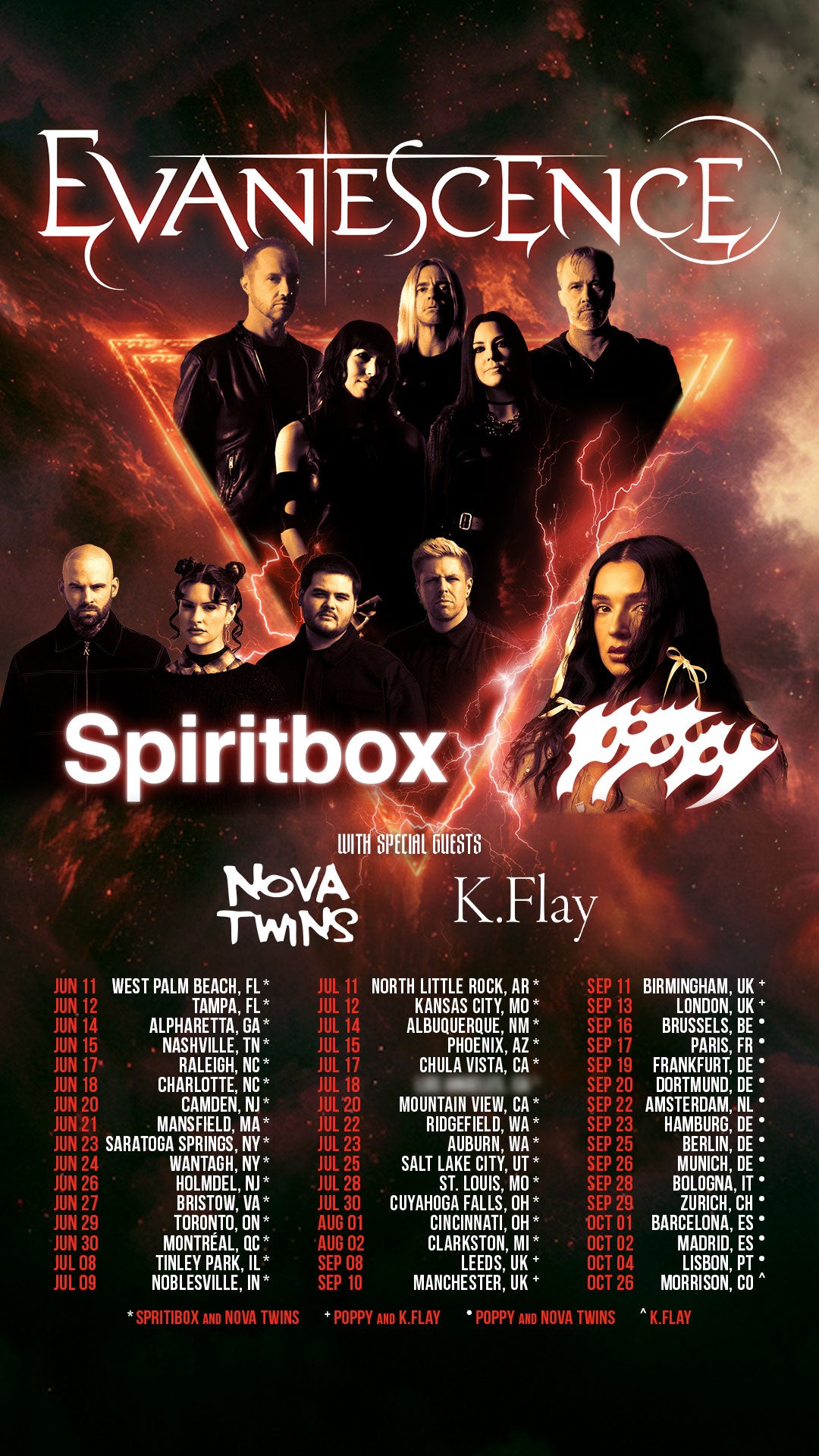 Evanescence 2026 Tour | US with Spiritbox, UK/EU with Poppy - Celebria ...